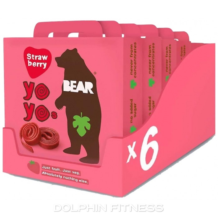 Bear Yoyo's Strawberry Fruit Rolls 6 x 5 x 20g