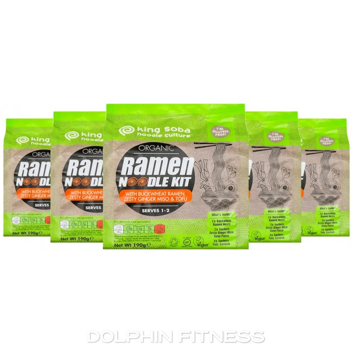 King Soba Organic Buckwheat Ramen Noodle Kit Zesty Ginger Miso & Tofu 6 ...