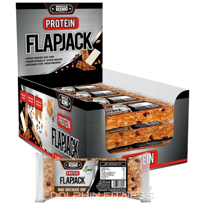 Muscle King Nutrition Protein Flapjack 12 x 100g Peanut Butter & Choc Chip
