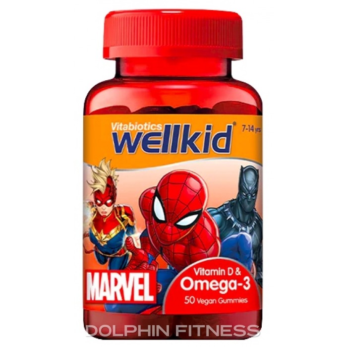 Vitabiotics Wellkid Marvel Vitamin D & Omega-3 50 Vegan Gummies
