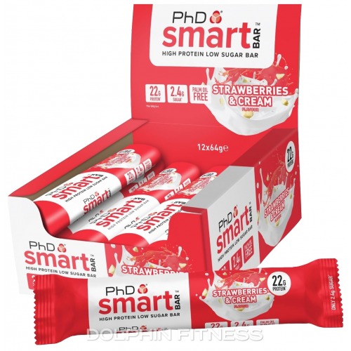 PhD Smart Bar (12 x 64g) Strawberry & Cream