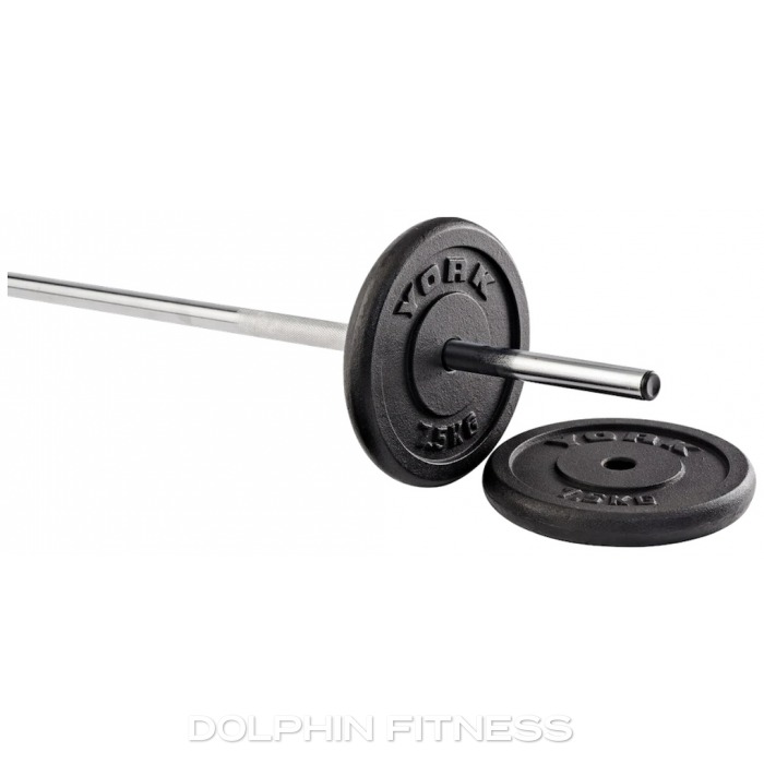 York Black Cast Iron 1 inch Plates 2 x 7.5 kg