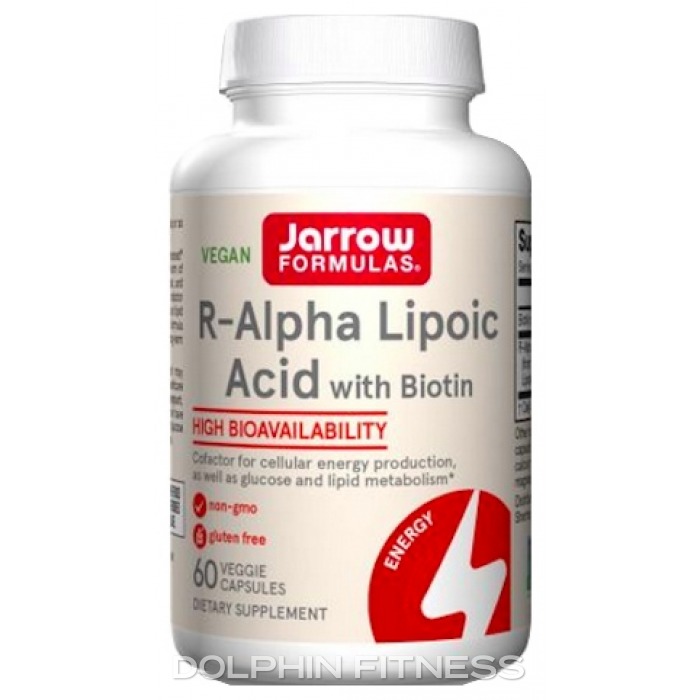 Jarrow Formulas R-Alpha Lipoic Acid + Biotin 60 Capsules