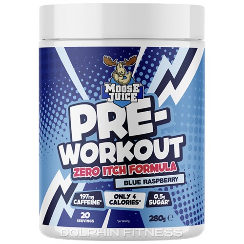 Muscle Moose Pre-Workout Zero Itch Formula 280g Blue Raspberry
