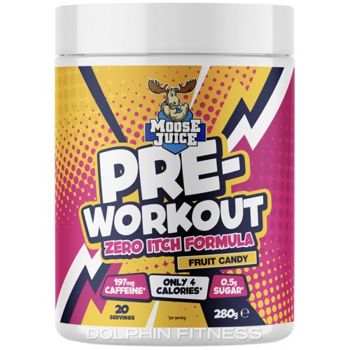 Muscle Moose Pre-Workout Zero Itch Formula 280g Blue Raspberry