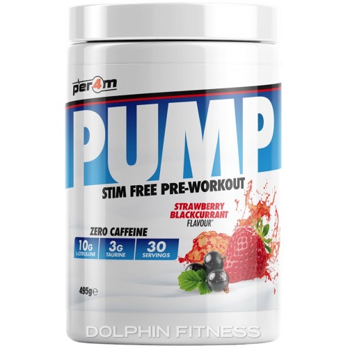 Per4m PUMP Stim Free Pre Workout 495g Blue Raspberry